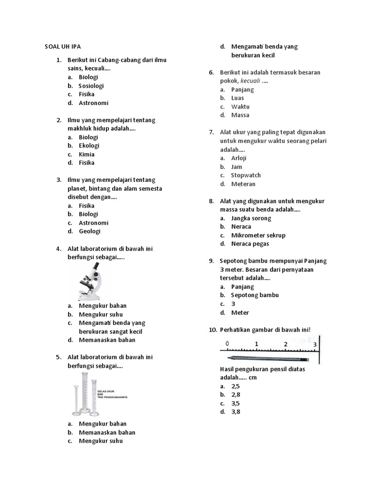 Soal Uh Ipa | PDF