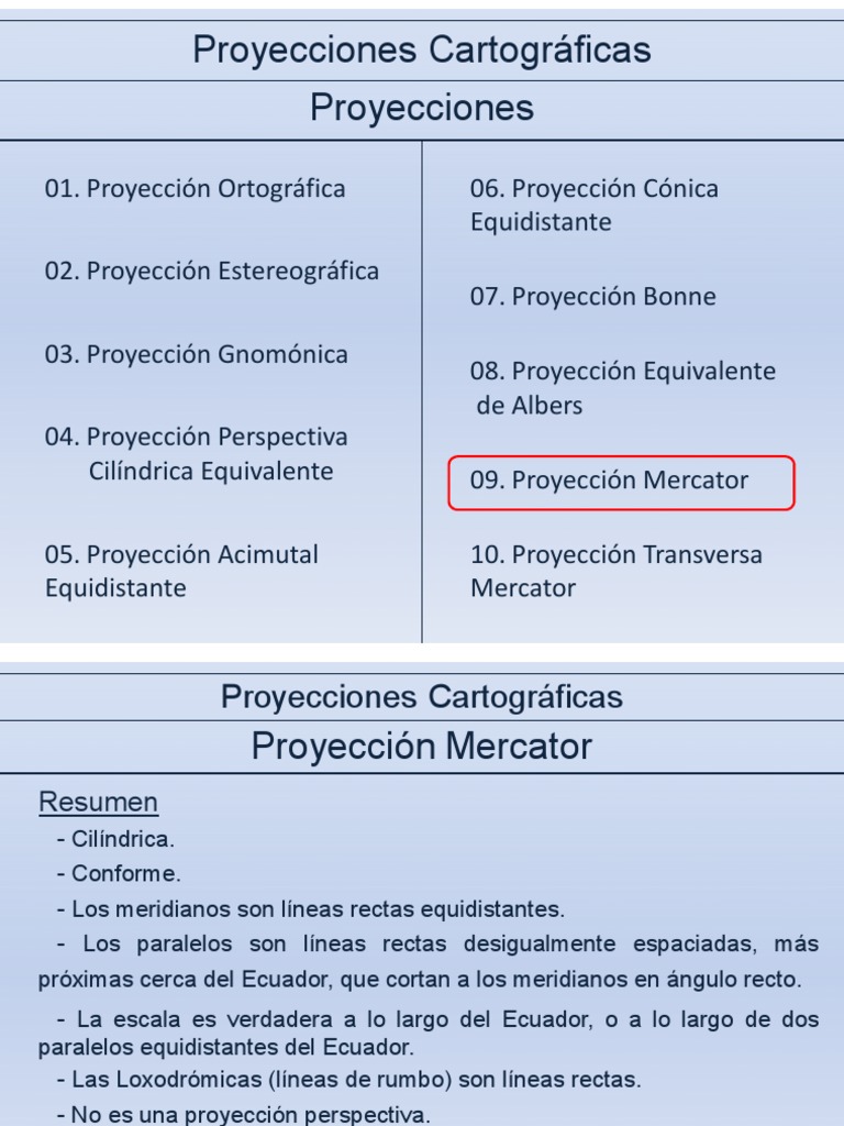 Proyección Mercator: Características y Usos | PDF | Geofísica ...