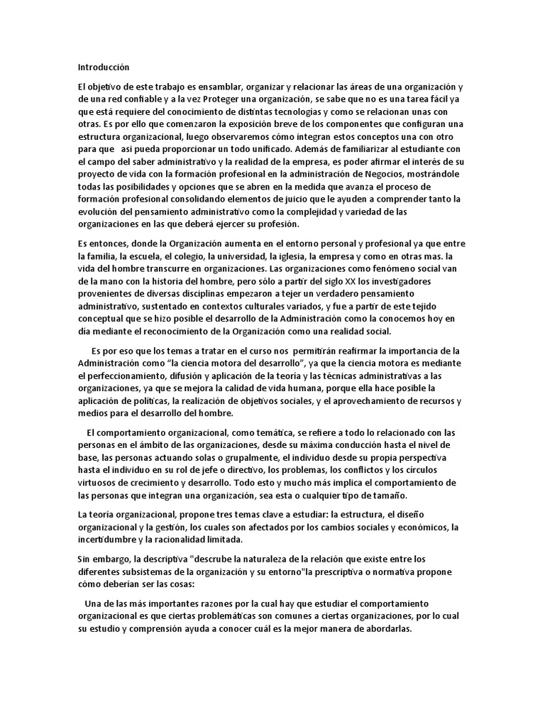 Introducción 1 | Descargar gratis PDF | Comportamiento | Comportamiento organizacional
