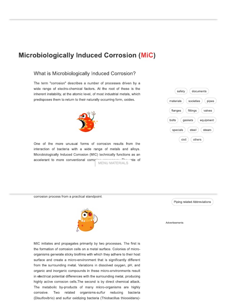 Microbiologically Induced Corrosion | PDF