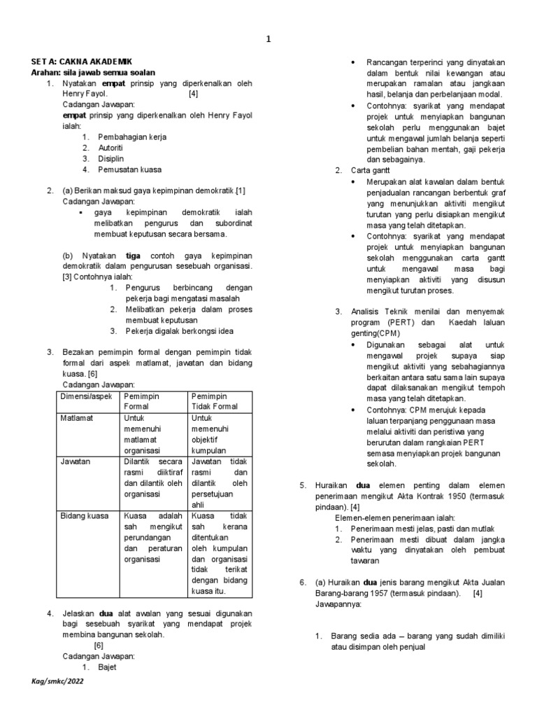 Jawapan Set Pp2 Struktur | PDF