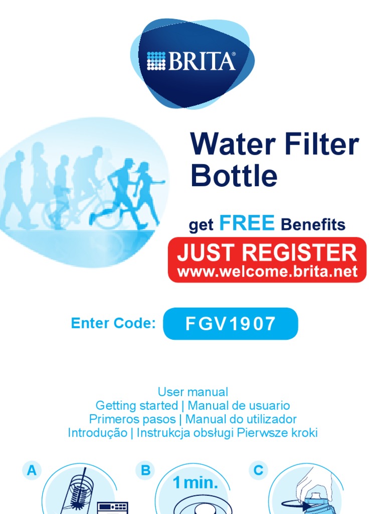 Brita Waterfilterbottle Instruction Manual en PL ES PT | PDF | Water ...