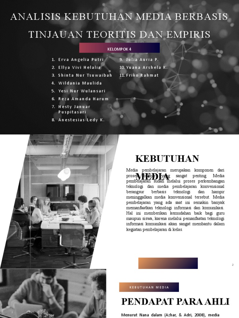 Analisis Kebutuhan Media Berbasis Tinjauan Teoritis Dan Empiris | PDF | Pengembangan Diri