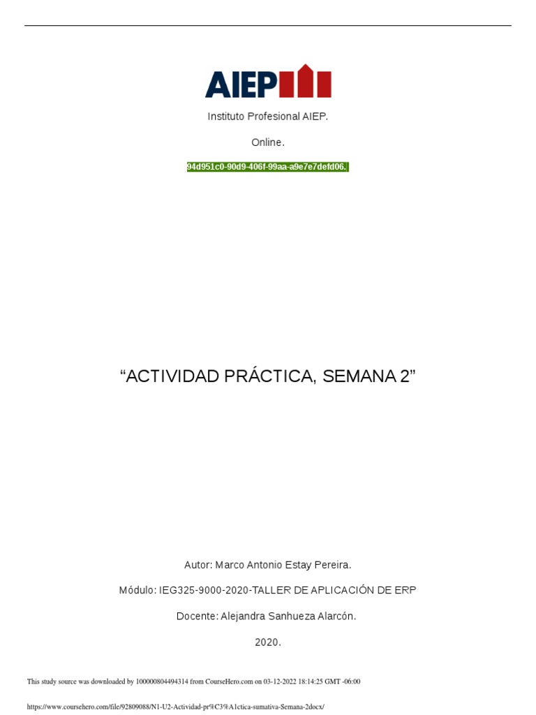 N1 U2 Actividad PR Ctica Sumativa Semana 2 | PDF | Software | Inteligencia de negocios