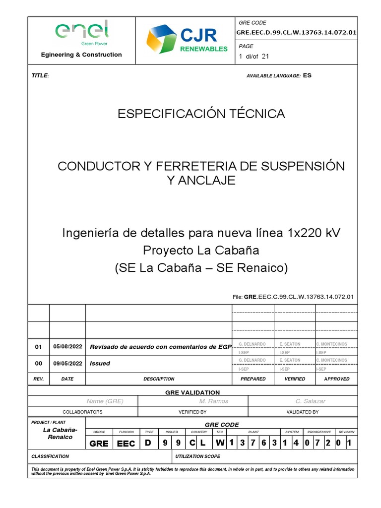 GRE - Eec.c.99.cl.w.13763.14.072.01 Esp Conductor y Ferreteria de ...