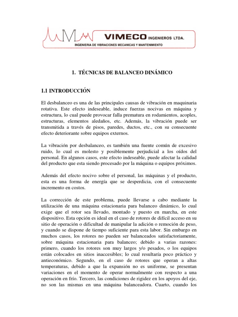 Técnicas de Balanceo Dinámico de Rotores | PDF | Vector Euclidiano | Fuerza