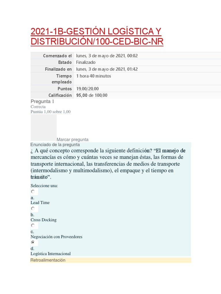 PRUEBA EXAMEN FINAL LOGISTICA Iplacex | PDF | Logística | Inventario