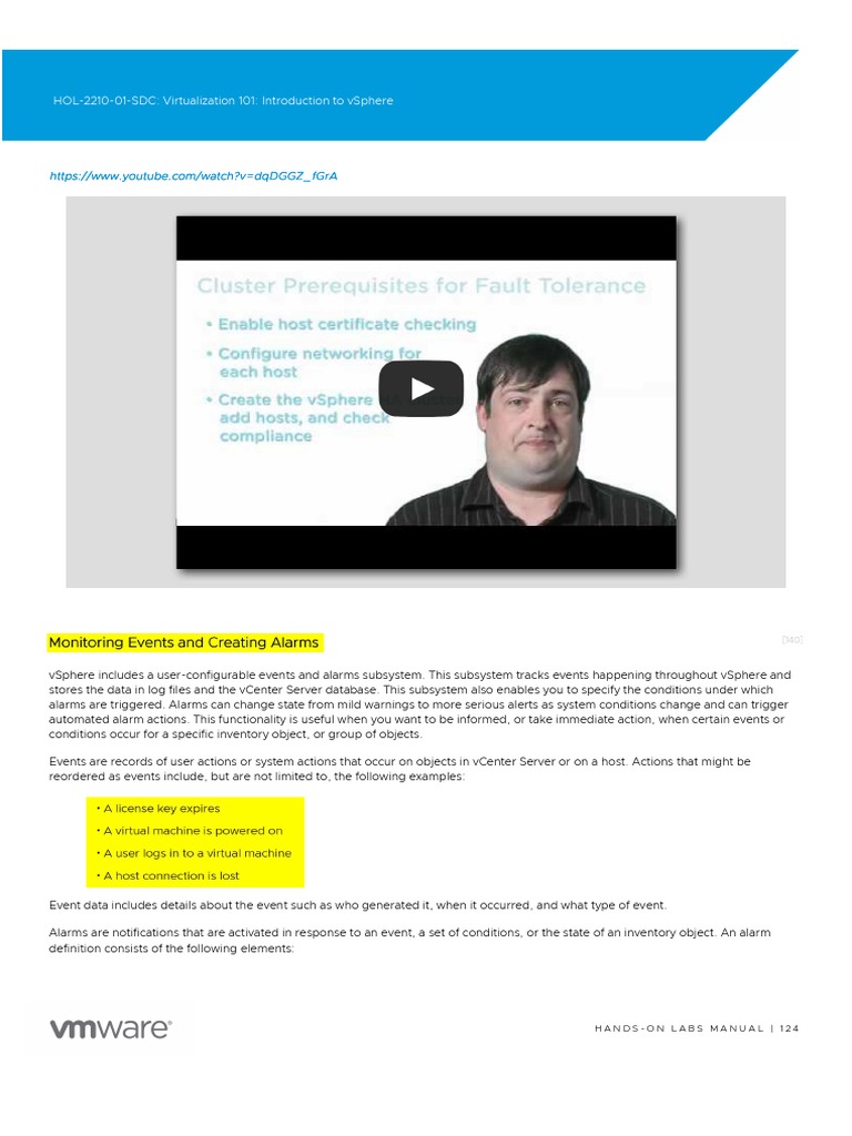Monitoring Events and Alarms | PDF | Virtualization | Virtual Machine