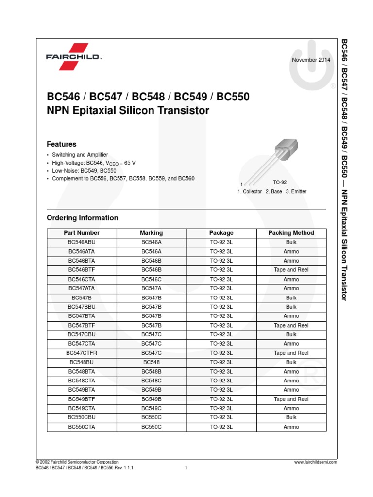 BC547 Datasheet | PDF