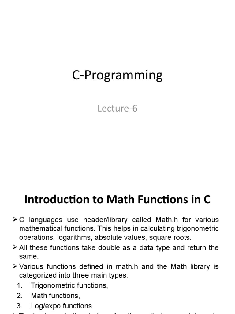 c-programming-6-pdf-function-mathematics-logarithm