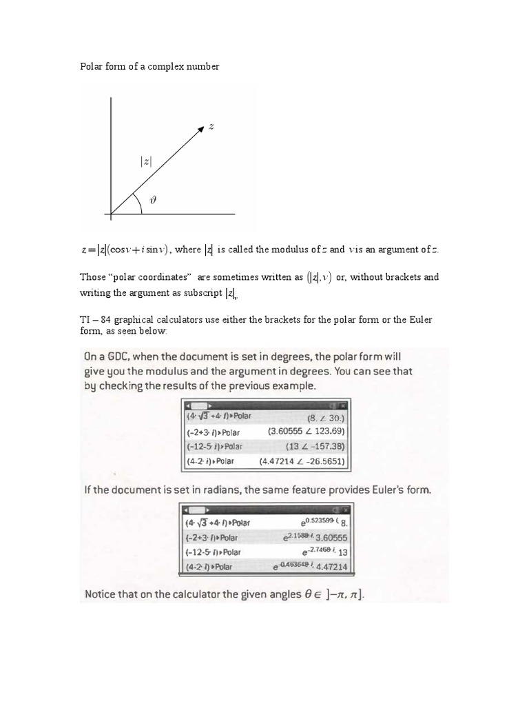 Polar Coordinates Notation | PDF