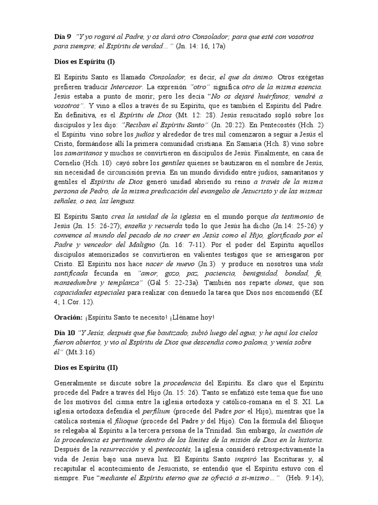Día 9 Devocionales | PDF | espíritu Santo | Jesús