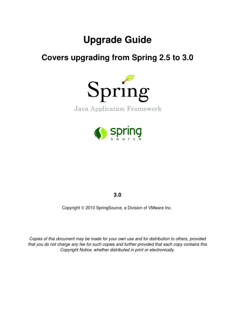Spring Framework Upgrade Pdf Spring Framework Java Server Pages
