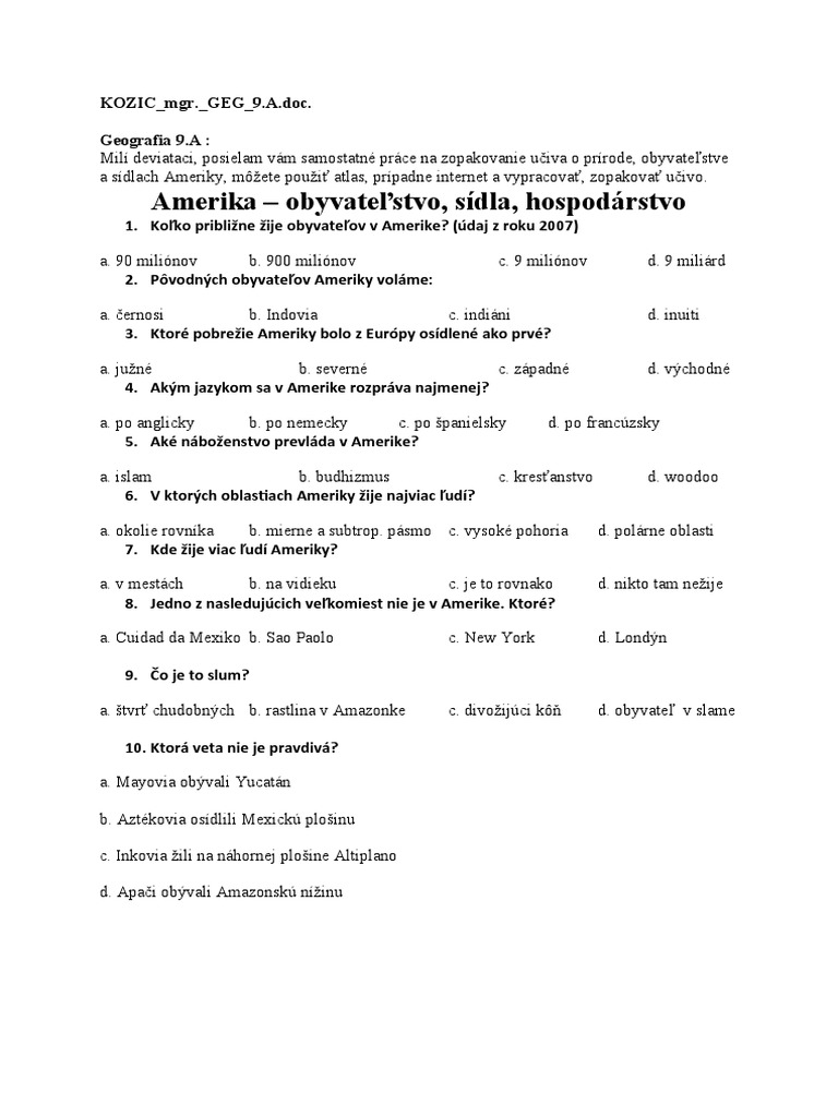 KOZIC Mgr. GEG 9.A | PDF