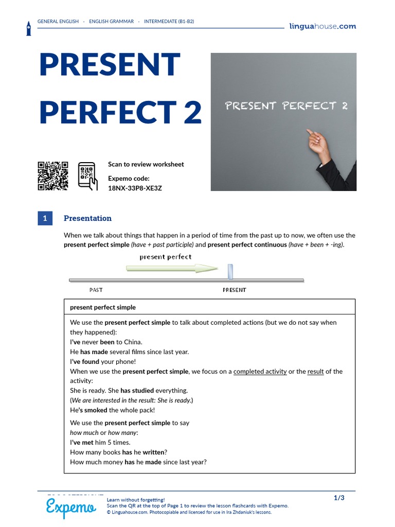 Present Perfect 2 British English Teacher Ver2 | PDF | Linguistics ...