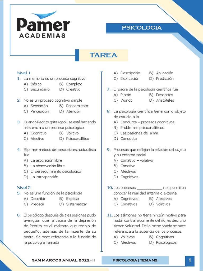 12.T SMV N2 Psico | PDF | Sicología | Science