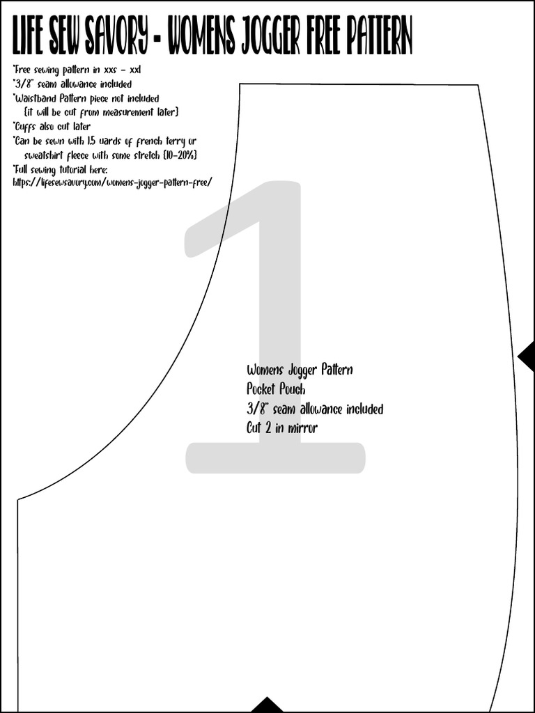 Womens NEW Jogger Pattern Xxs XXL From Life Sew Savory 3xetfh | PDF