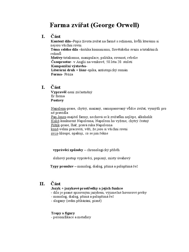 Farma Zvířat, George Orwell | PDF