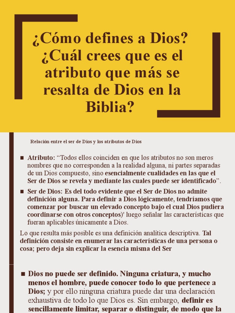 Atributos De Dios Pdf Dios Esencia