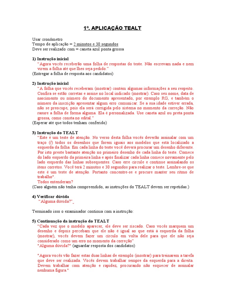 Instrucoes Tealt | PDF