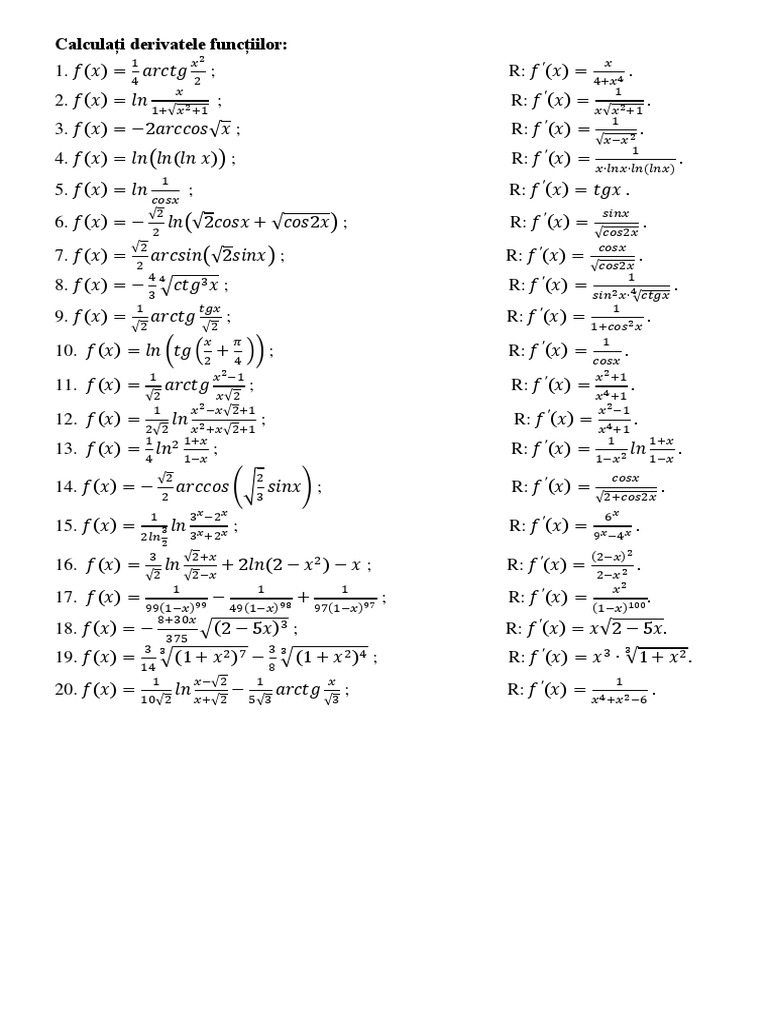 Derivata Functiei Compuse | PDF