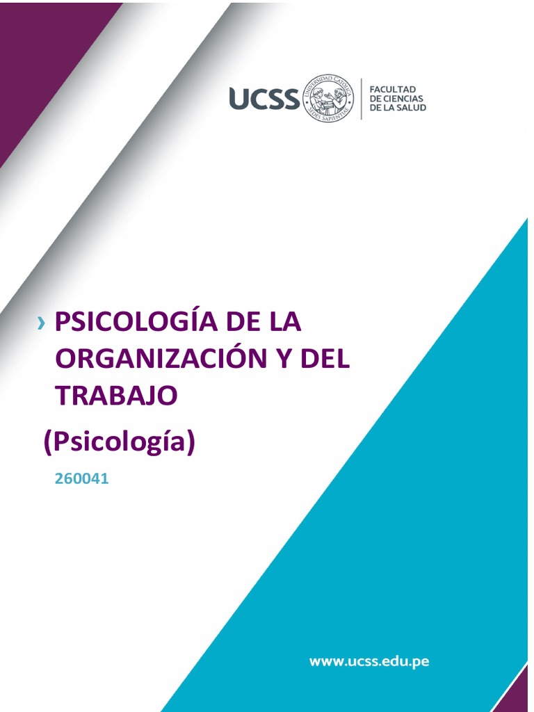 2020 - II Psic. Organizacional y Del Trabajo1 | PDF | Sicología ...