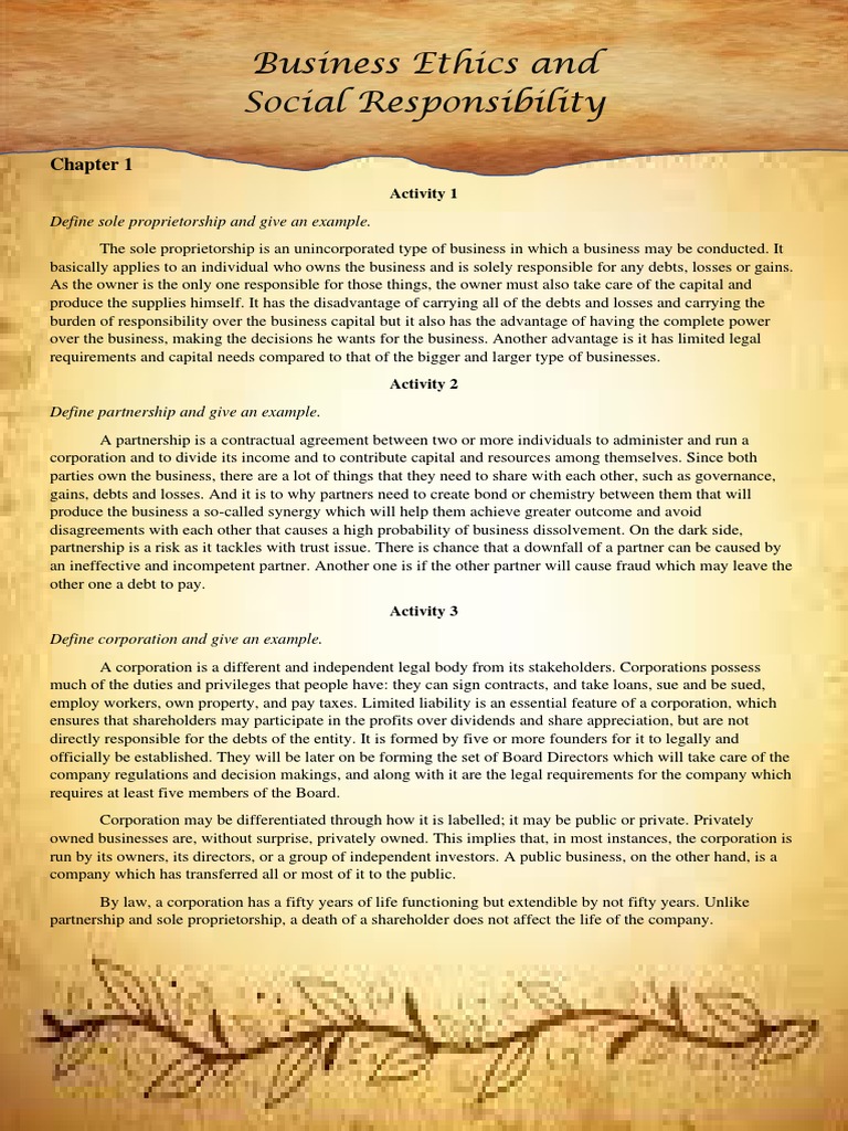 Chapter 1 Bus. Ethics | PDF | Corporations | Business