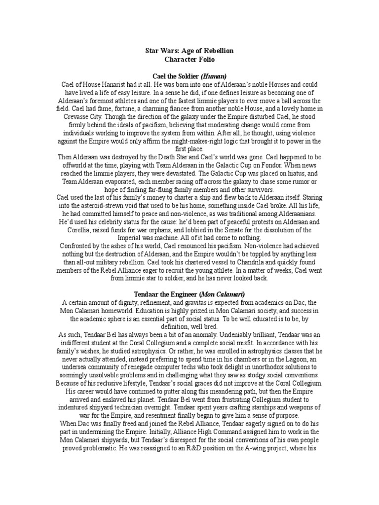 AoR Characters | PDF