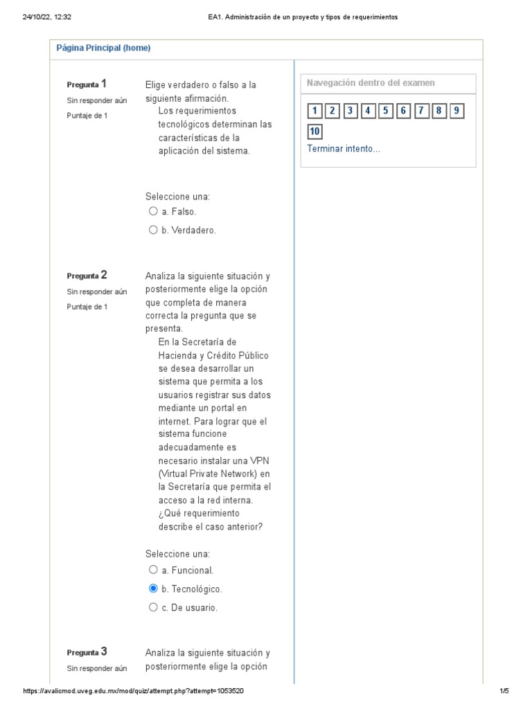 EA1. Administración de Un Proyecto y Tipos de Requerimientos | PDF ...
