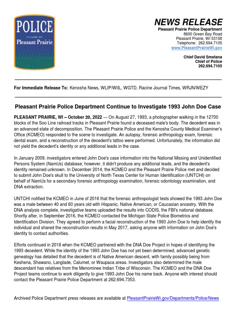 PD - 1993 John Doe Case | PDF | Forensic Science | Science And Law