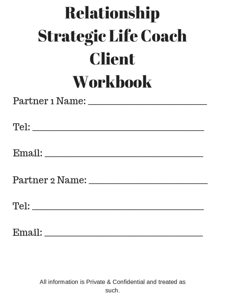 Strategic Life Coach - Client Workbook (Relationship) | PDF | Evidence ...