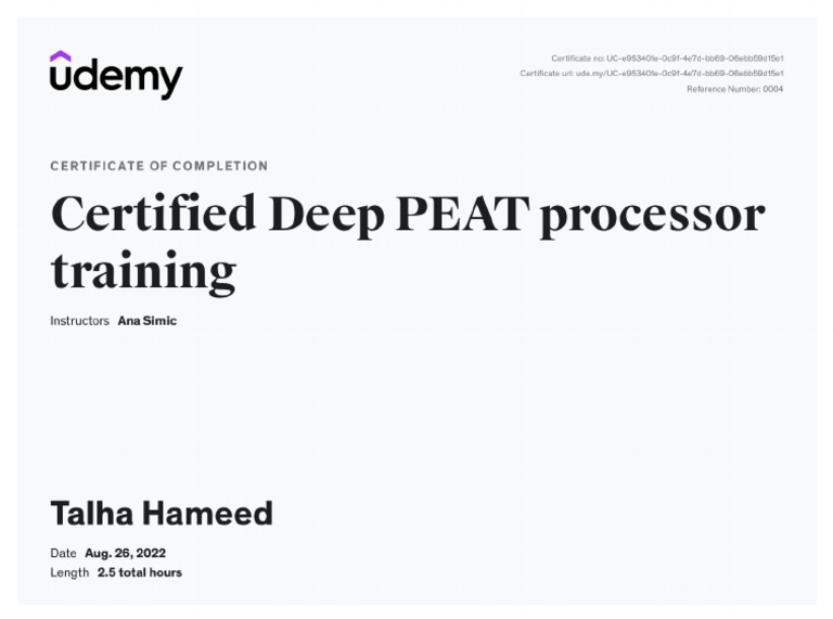 02 Certified Deep PEAT Processor | PDF