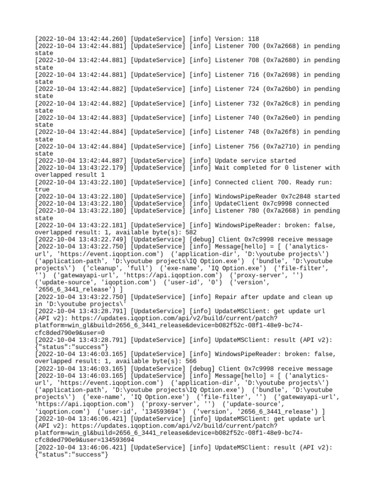 Update Service Log | PDF | Computer Programming | Computer Science