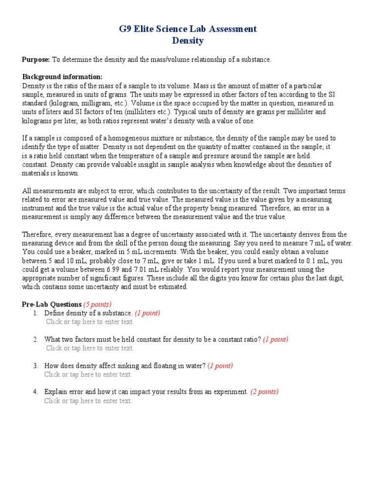 Determining Density: An Analysis of Mass, Volume, and Their Relationship in Various Substances ...