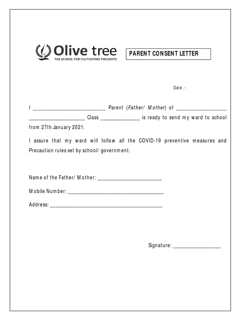 Parent Consent Letter | PDF | Social Science | Wellness