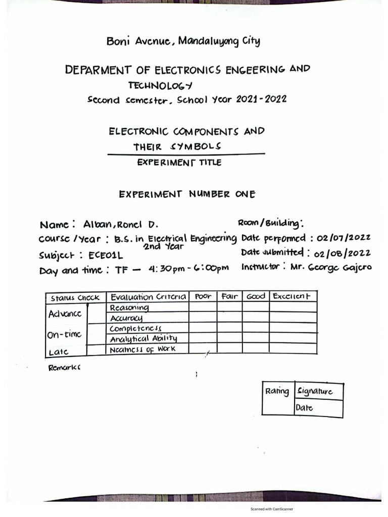 Alban Ece01l Experiment-Number-One | PDF