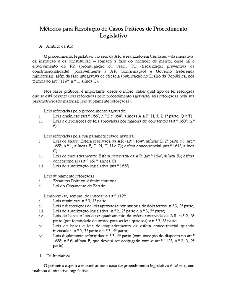 Métodos de Resolução em Procedimento Legislativo | PDF | Veto | Governança