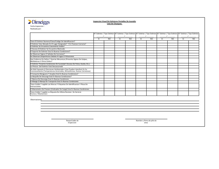 Check List Extintores | PDF | Equipo | Ingeniería de Edificación