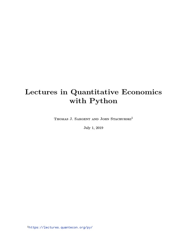 Quantitative Economics With Python | PDF | Python (Programming Language ...