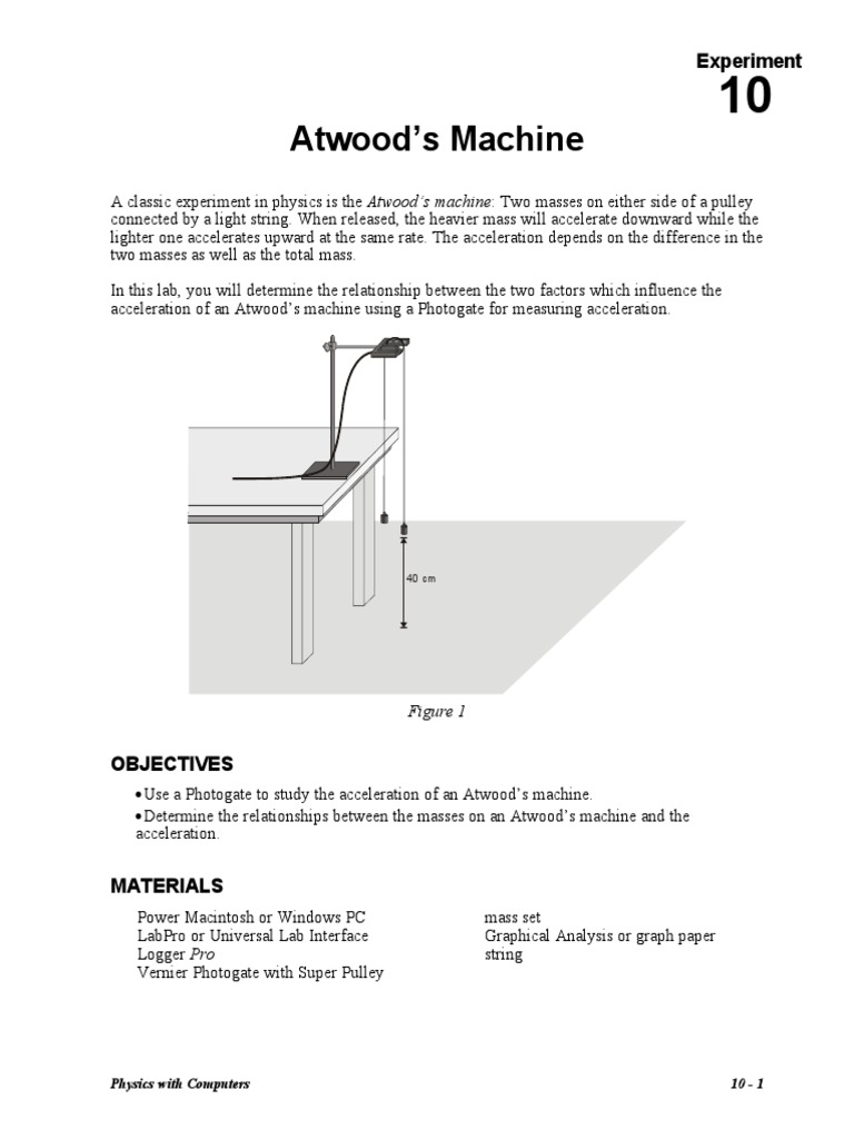 Atwoods Machine | Download Free PDF | Force | Mass