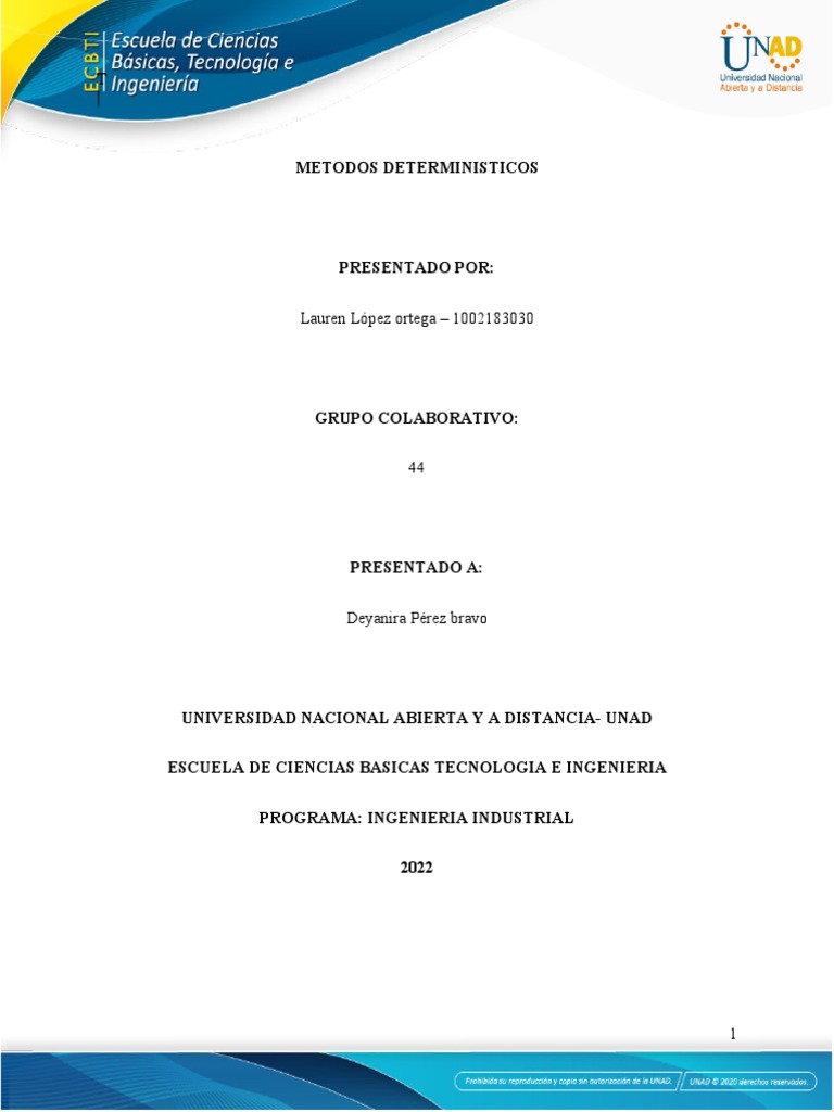 Métodos Determinísticos en Ingeniería | PDF | Tecnología