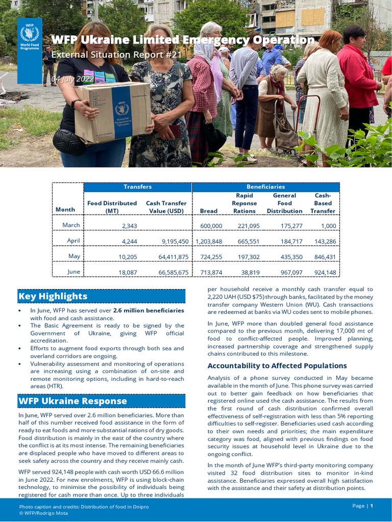 WFP 0000140926 | PDF | World Food Programme | Ukraine