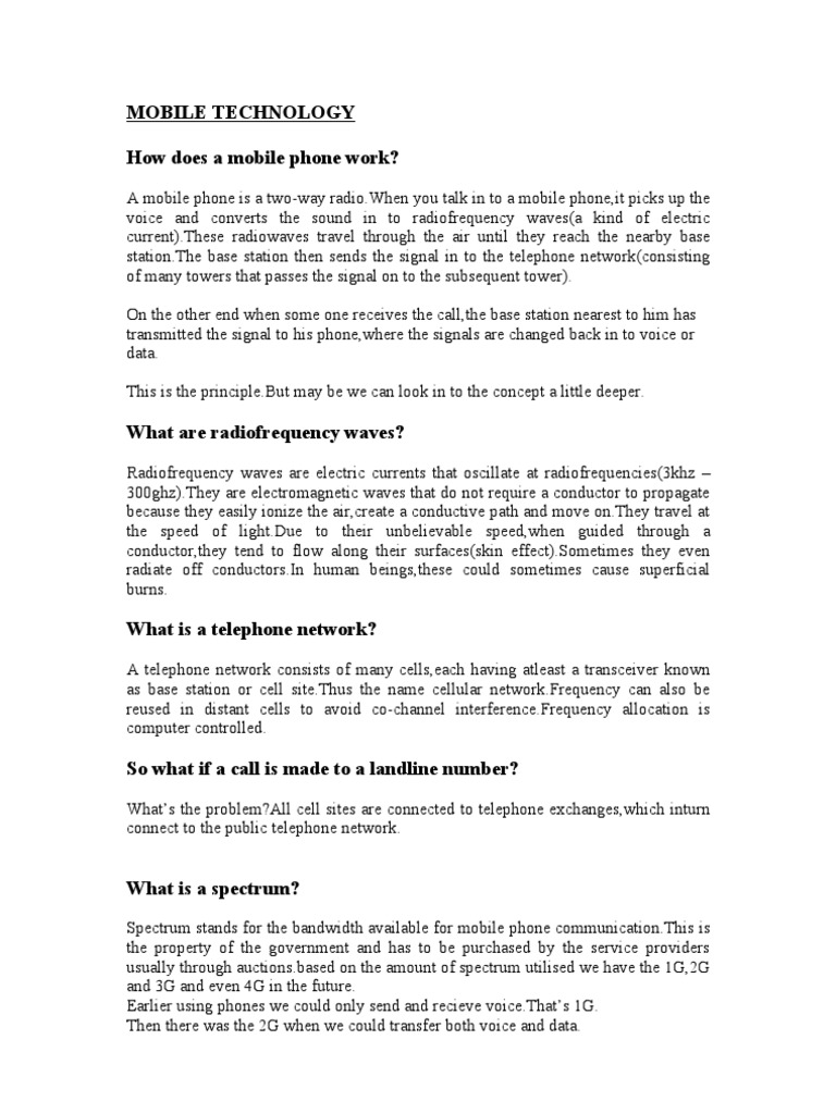 Mobile Technology | PDF | Code Division Multiple Access | Gsm