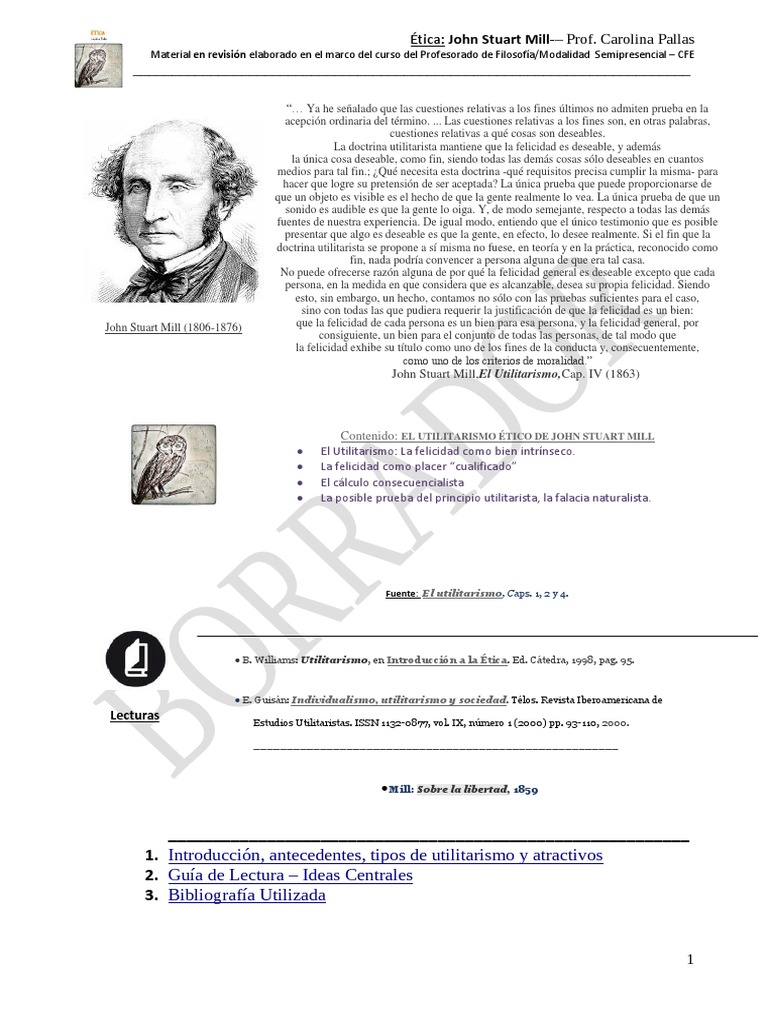 INTRODUCCION MILL Etica Pallas | PDF | Utilitarismo | John Stuart Mill