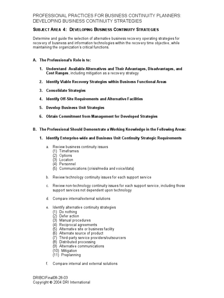 PP For BCP - Developing Business Continuity Strategies | PDF ...