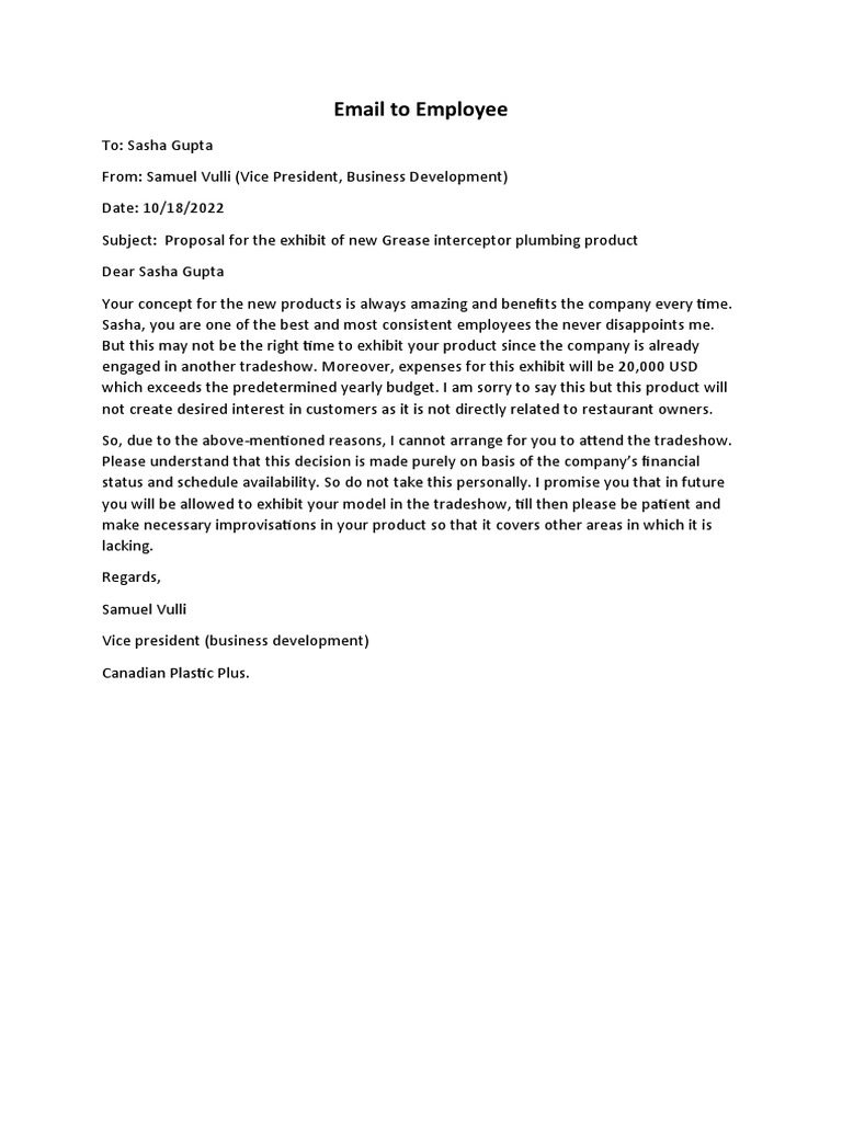 Negative Email | PDF