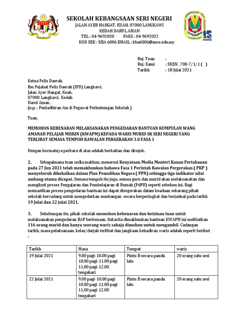 Surat PDRM - Kwapm | PDF