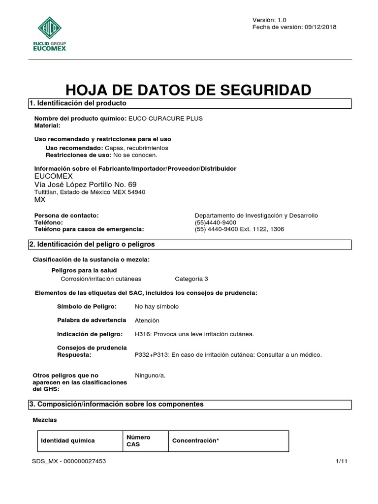 Euco Curacure Plus | PDF | Higiene Ocupacional | Agua