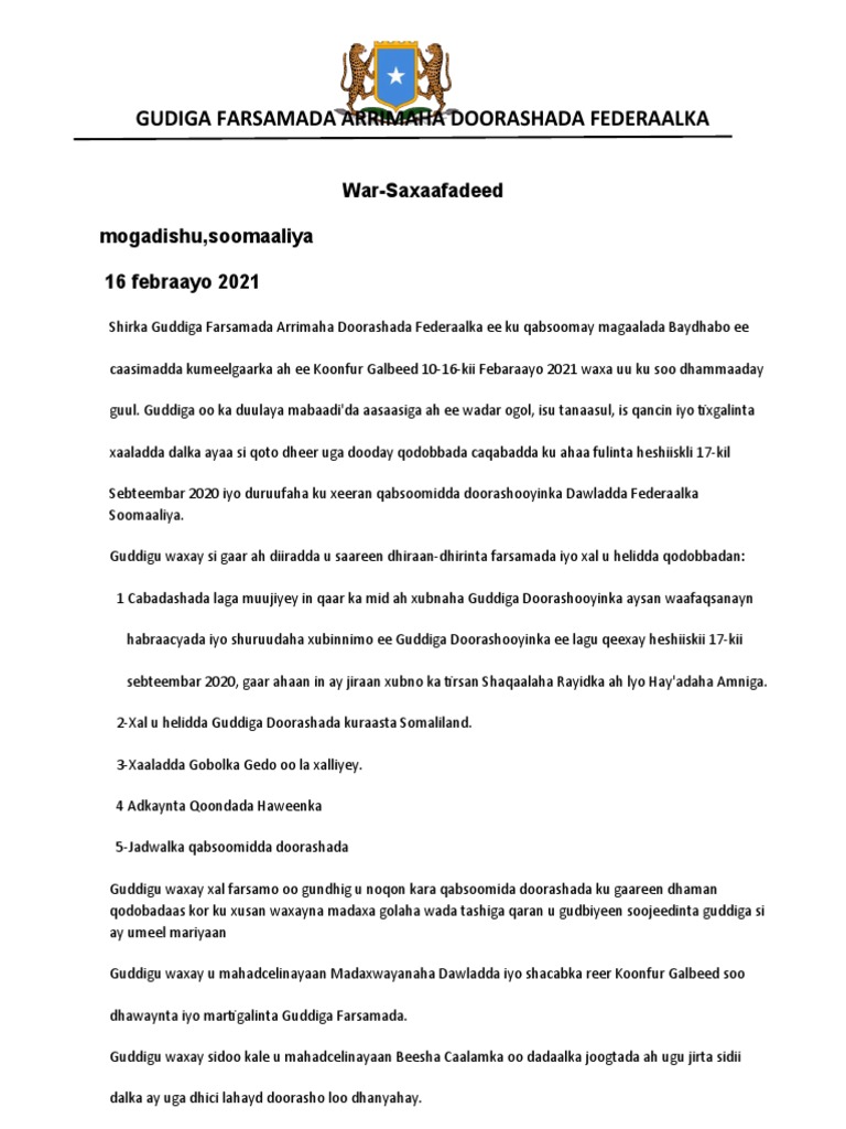 War Saxaafadeed | PDF