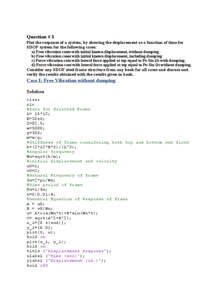 Structural Dynamics Term Project | PDF | Damping | Mechanics